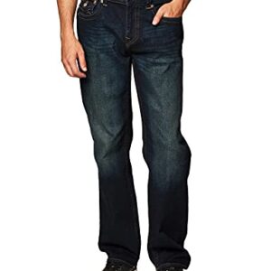 True Religion mens Ricky Straight Leg With Back Flap Pockets Jeans, Last Call, 34W x 32L US