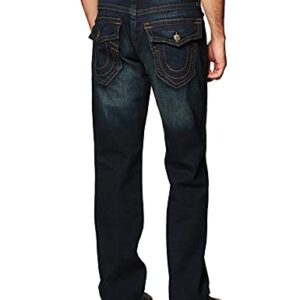 True Religion mens Ricky Straight Leg With Back Flap Pockets Jeans, Last Call, 34W x 32L US