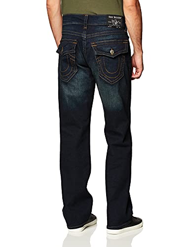 True Religion mens Ricky Straight Leg With Back Flap Pockets Jeans, Last Call, 34W x 32L US