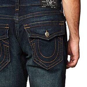 True Religion mens Ricky Straight Leg With Back Flap Pockets Jeans, Last Call, 34W x 32L US