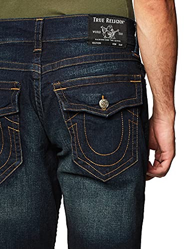 True Religion mens Ricky Straight Leg With Back Flap Pockets Jeans, Last Call, 34W x 32L US