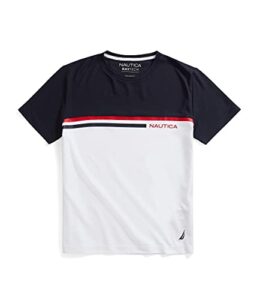 nautica mens nautica men's navtech colorblock tee t shirt, navy, x-large us