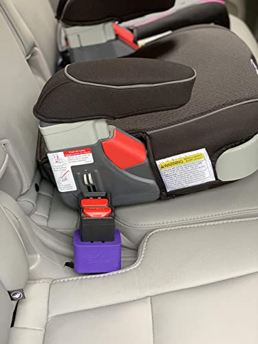 BPA Free Seat Belt Buckle Booster (2-Pack) - Raises Your Seat Belts for Easy Access - Makes Buried Seat Belt Receptacles Stand Upright for No-Hassle Buckling - Free Sticker Set Gift