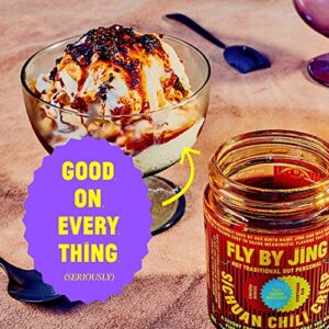 FLYBYJING Sichuan Chili Crisp, Gourmet Spicy Tingly Crunchy Hot Savory All-Natural Chili Oil Sauce w/ Sichuan Pepper, Versatile Hot Sauce Good on Everything and Vegan, 6oz (Pack of 1)