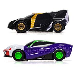 Scalextric Micro Scalextric Justice League Batman vs Joker Battery Powered 1:64 Slot Car Race Track Set G1155T ,Black