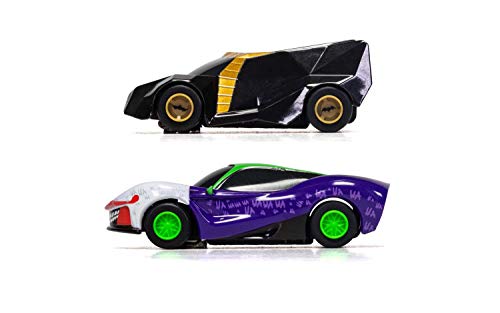 Scalextric Micro Scalextric Justice League Batman vs Joker Battery Powered 1:64 Slot Car Race Track Set G1155T ,Black