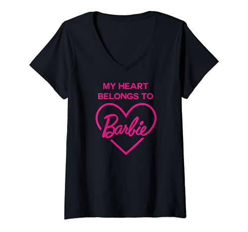 Womens Barbie: My heart belong to Barbie V-Neck T-Shirt