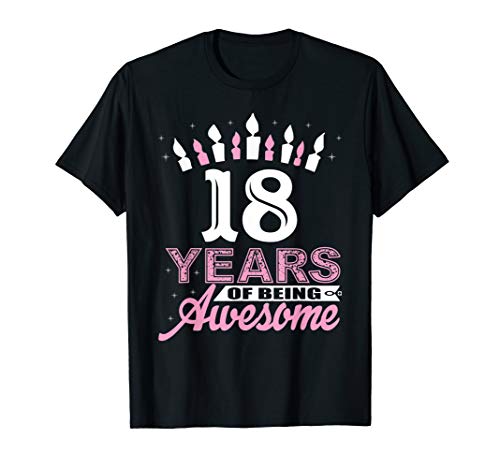 18 Years Old 18th Birthday Shirts For Girls - Candle Gift T-Shirt