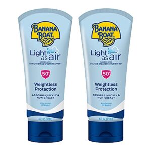 banana boat light as air sunscreen, broad spectrum lotion, spf 50, 6oz. - 2 count (pack of 1)