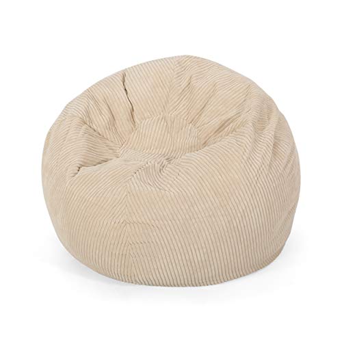 Christopher Knight Home Samantha 3 Foot Beanbag, Ivory