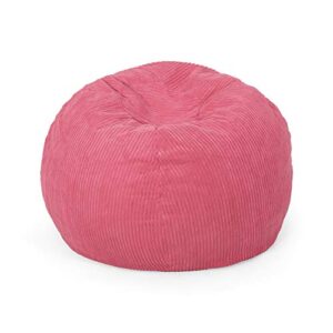 christopher knight home samantha 3 foot beanbag, pink rose