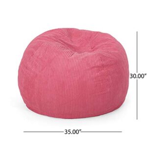 Christopher Knight Home Samantha 3 Foot Beanbag, Pink Rose