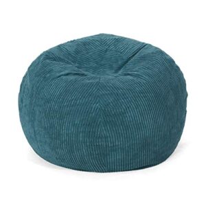 christopher knight home samantha 3 foot beanbag, dark teal