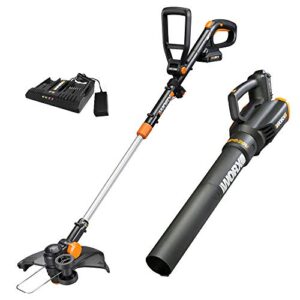 worx 20v gt revolution 12" cordless string trimmer & turbine leaf blower power share combo kit - wg930.2 (batteries & charger included)