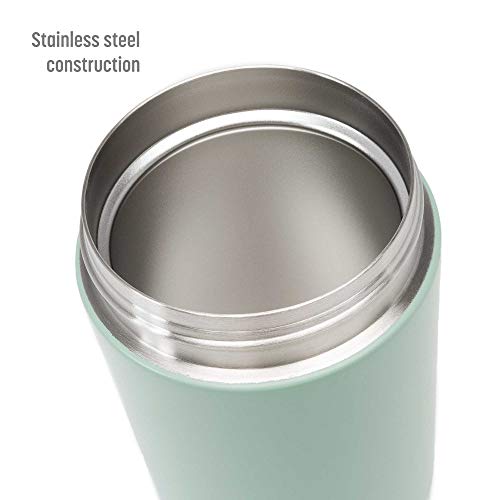 Goodful Vacuum Sealed Insulated Food Jar with Handle Lid, Stainless Steel Thermos, Lunch Container, 16 Oz, Sage