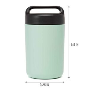 Goodful Vacuum Sealed Insulated Food Jar with Handle Lid, Stainless Steel Thermos, Lunch Container, 16 Oz, Sage