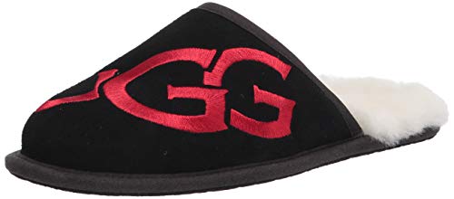 UGG mens Scuff Logo Slipper, Black, 10 US