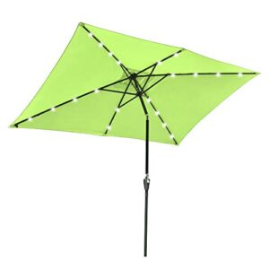 yescom 10x6.5ft outdoor rectangle solar powered led patio umbrella with crank tilt for garden backyard table market pool