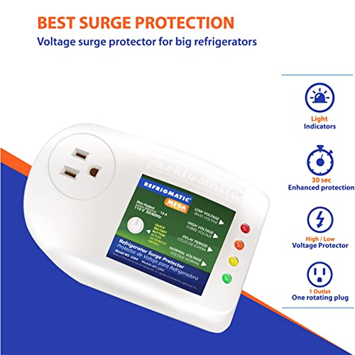 Refrigmatic MEGA Electronic Surge Protector for Big Refrigerators 27 cu. ft. or More