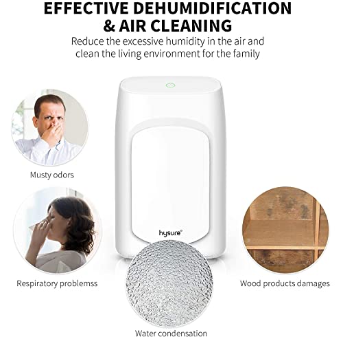 Hysure Electric Dehumidifier, Portable Deshumidificador with 2L(4.2 Pints) Water Tank, Small Dehumidifier for Bathroom, RV, Bedroom,Closet,Home