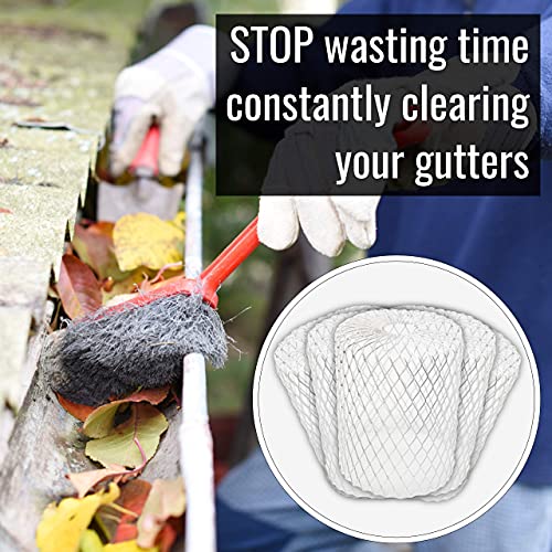 Gutter Guard (6 Pack) Leaf Filter Gutter Strainer & Downspout Guard - Better Than Roof Gutter Screen - Mesh Leaf Guards With Up To 4in Diameter - Gutter Drain Cover & Gutter Down Spout Rain Protector