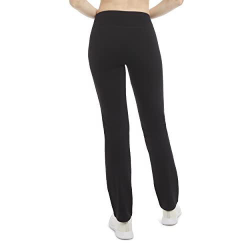 Juicy Couture Women's Essential High Waisted Cotton Yoga Pant, Deep Black, Large