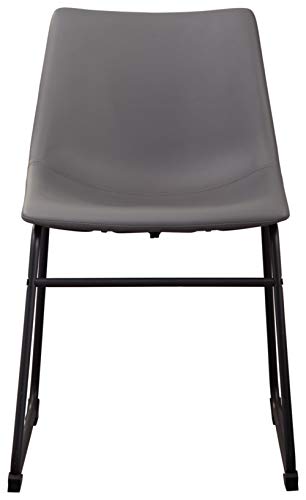 Signature Design by Ashley Centiar Urban Industrial 19" Faux Leather Bucket Dining Chair, 2 Count, Gray