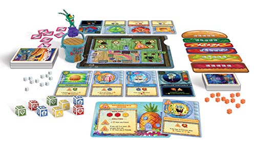 USAOPOLY Spongebob: Plankton Rising Cooperative Dice and Card Game | Featuring Artwork & Characters from Nickelodeon's Spongebob Squarepants Cartoon | Officially Licensed Spongebob Game