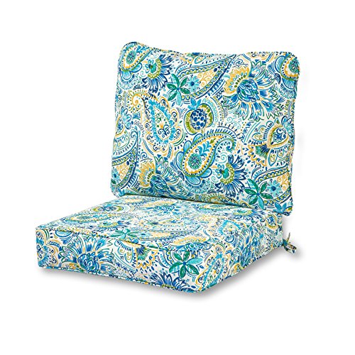 Greendale Home Fashions 2-Piece Outdoor Deep Seat Cushion Set, Paisley