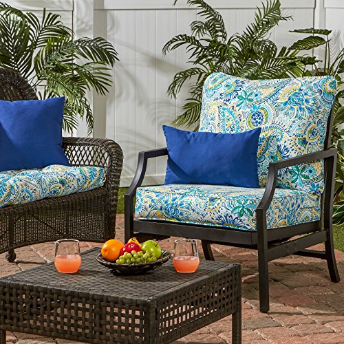 Greendale Home Fashions 2-Piece Outdoor Deep Seat Cushion Set, Paisley