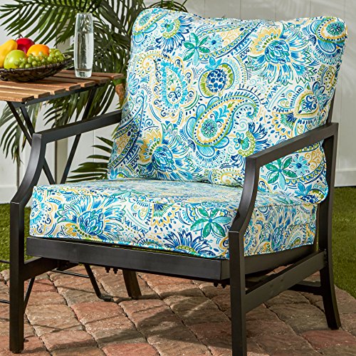 Greendale Home Fashions 2-Piece Outdoor Deep Seat Cushion Set, Paisley