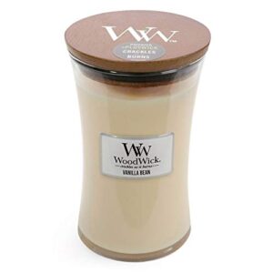 woodwick vanilla bean glass jar scented candle, large 22 oz.- 2 (pack)