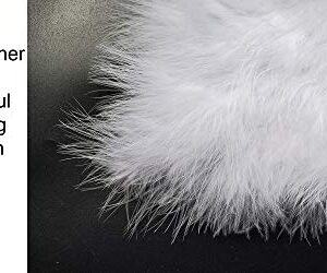 HAPPY FEATHER Handheld Marabou Feather Fan, 1920s Vintage Style Flapper Hand Fan for Costume Party and Dancing-White