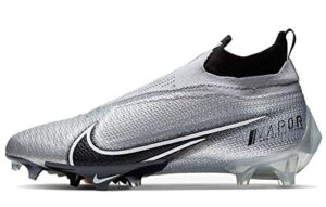 nike vapor edge elite 360 flyknit mens football cleat ao8276-100 size 7 silver/black