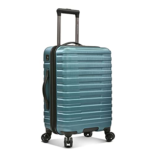 U.S. Traveler Boren Polycarbonate Hardside Rugged Travel Suitcase Luggage with 8 Spinner Wheels, Aluminum Handle, Teal, Carry-on 22-Inch, USB Port