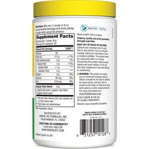 Renew Life Adult Daily Digestive Organic Prebiotic Fiber, Plant-Based Omega-3, Soluble & Insoluble Fiber Powder, Helps Reduce Constipation, Gas, & Bloating, 8.5 Oz