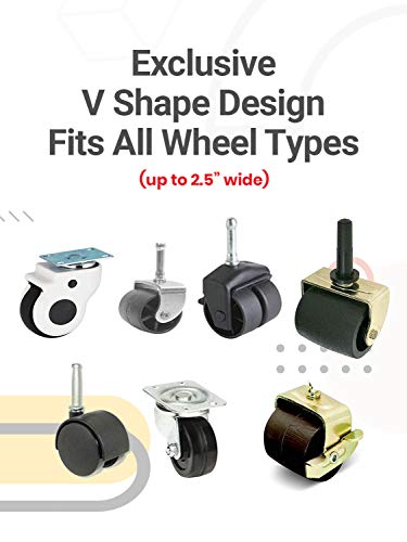 SlipToGrip Bed and Furniture Stopper - Bed Frame Wheel Stoppers - Bed Wheel Stopper - Caster Wheel Stoppers - Furniture Wheel Stoppers Fit All Wheels of Furniture, Sofa, Bed, Chairs (4, Black)