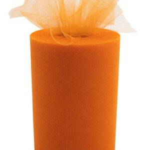 Tulle Fabric Roll | 6” by 100 Yards | Polyester Spool for Crafts Decorations Tutu Weddings Costumes Skirts Parties Gift Bow and More – by Craft Forge (Orange)