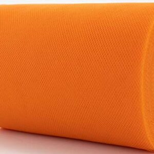 Tulle Fabric Roll | 6” by 100 Yards | Polyester Spool for Crafts Decorations Tutu Weddings Costumes Skirts Parties Gift Bow and More – by Craft Forge (Orange)