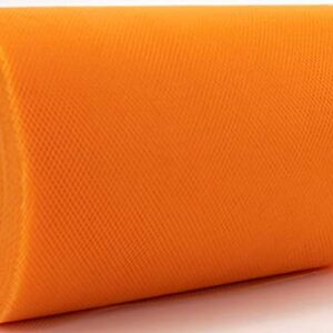 Tulle Fabric Roll | 6” by 100 Yards | Polyester Spool for Crafts Decorations Tutu Weddings Costumes Skirts Parties Gift Bow and More – by Craft Forge (Orange)