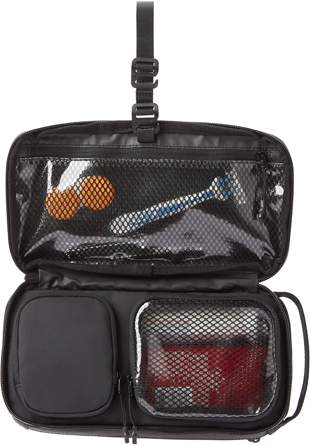 NOMATIC Toiletry Bag - Water Resistant Storage Case for Shaving Kit, Makeup, Toiletries - Mini Hanging Toiletry Bag for Men and Women (Small V2, Black)