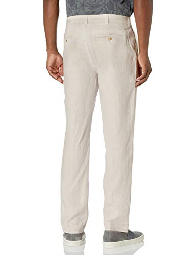 Cubavera Men's Delave 100% Flat Front Pant (Waist Size 30-42 Big & Tall), Natural Linen, 36W x 32L