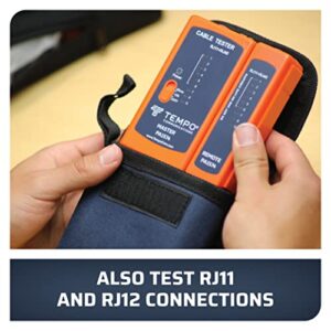 TEMPO PA1574 Network Cable Cat5e Tester | Telephone & Ethernet Cable Mapper | Continuity Tester for RJ45, RJ11, RJ12 | CAT5, CAT5E, CAT6 (2023 Model)