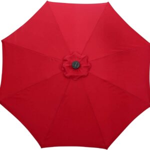 GDY 10Ft Patio Umbrella, Solar Powered 40 LED Lighted Aluminum Outdoor Table Market Umbrella with Tilt and Crank, Center Light (Charming Red)