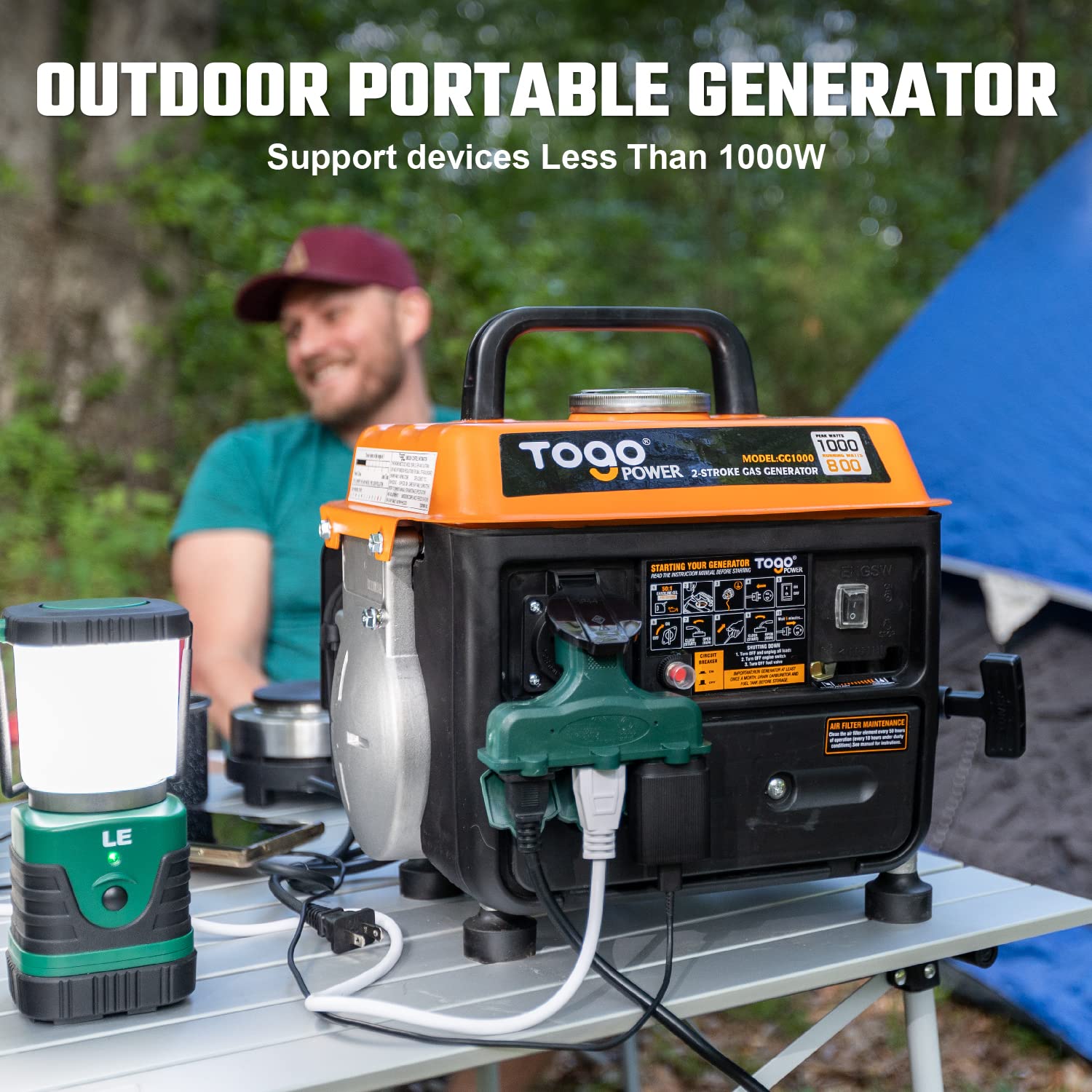 TogoPower Portable Generator, 1000W Gasoline Powered Generator for Backup Home Use Camping Outdoors, CARB