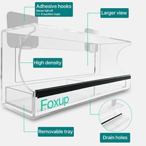 Window Bird Feeder with Removable Seed Tray and Super Strong Sticker Hooks, Large Bird Feeder for Wild Birds Outside, All-Weather Design, Never Fall Off