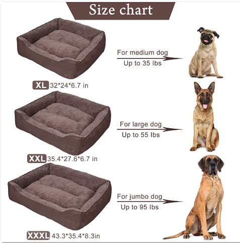 PUPPBUDD Dog Beds for Medium Dogs, Rectangle, Washable, Comfortable and Breathable Pet Sofa Warming Orthopedic For Dog