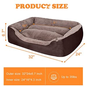 PUPPBUDD Dog Beds for Medium Dogs, Rectangle, Washable, Comfortable and Breathable Pet Sofa Warming Orthopedic For Dog