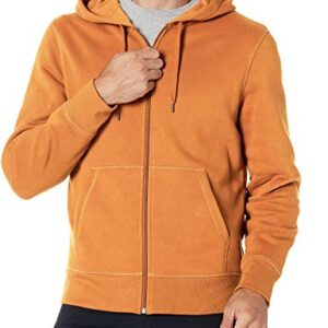 Amazon Essentials Men's Full-Zip Hooded Fleece Sweatshirt (Available in Big & Tall), Nutmeg, Large