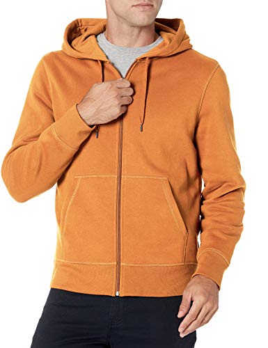 Amazon Essentials Men's Full-Zip Hooded Fleece Sweatshirt (Available in Big & Tall), Nutmeg, Large